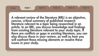 Review of related literature powerpoint presentation | PDF