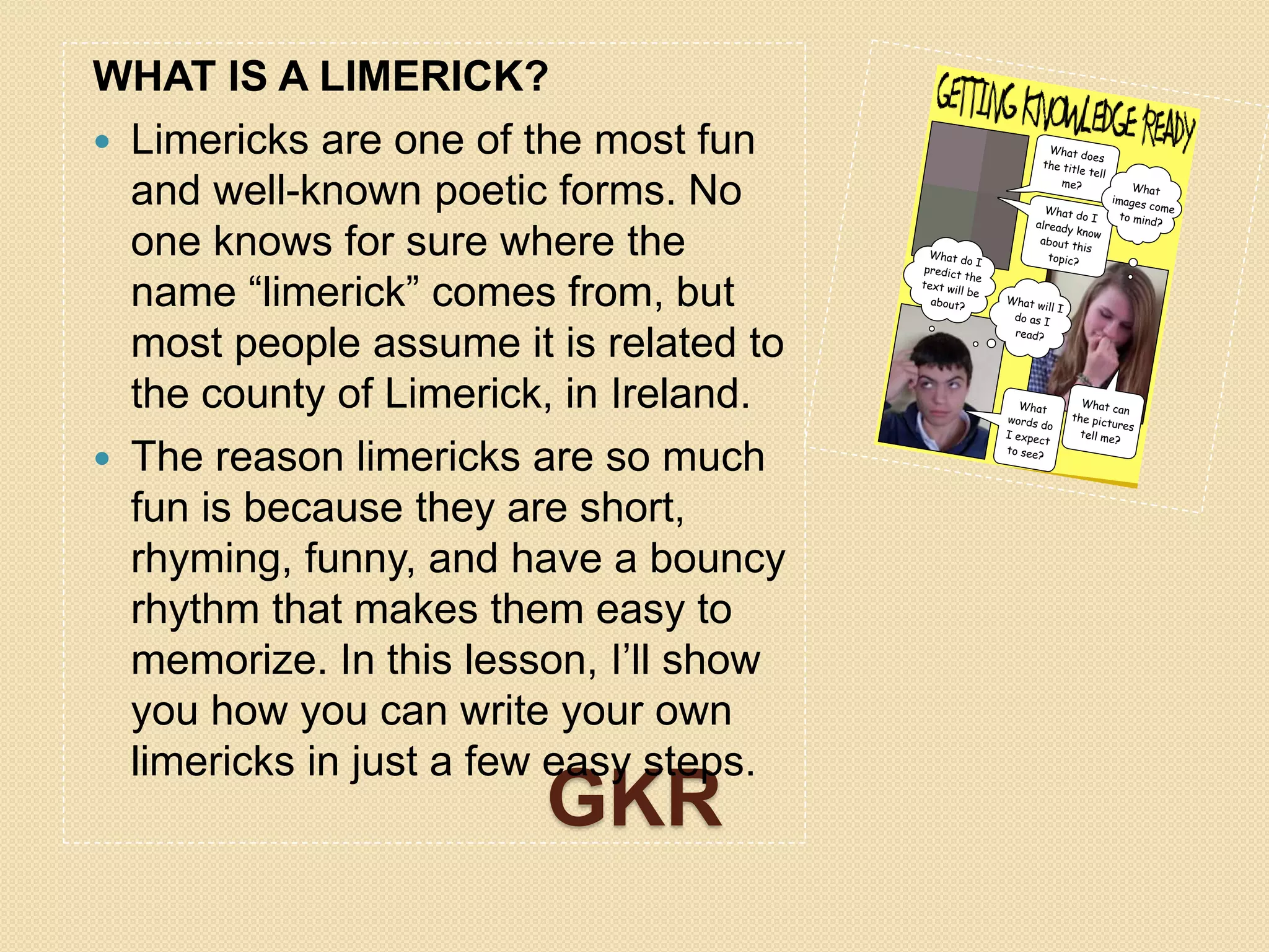 Rhythm & Rhyme and Limerick | PPTX