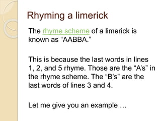 Rhythm & Rhyme and Limerick | PPTX