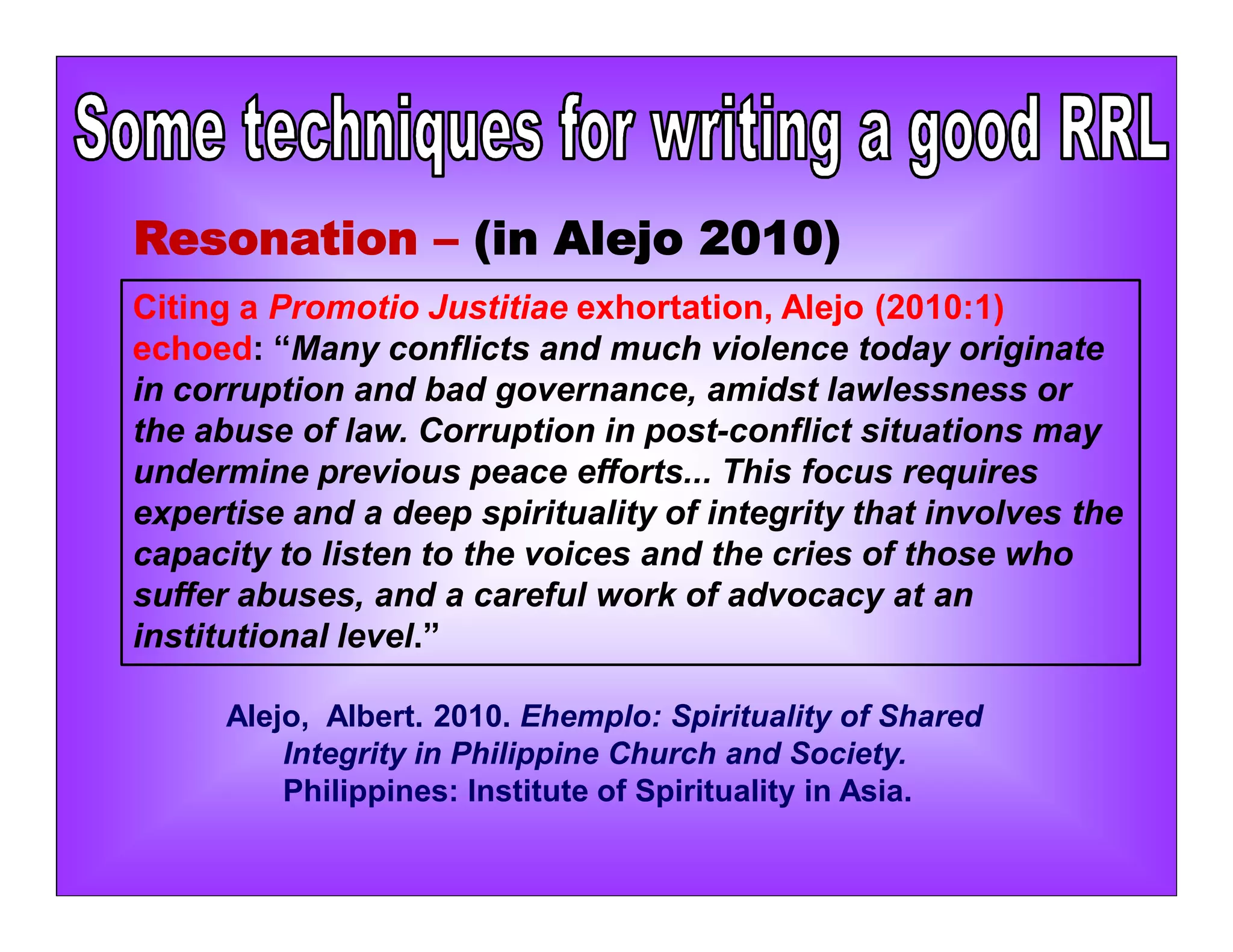 Rrl techniques dr. ronnie amorado | PDF