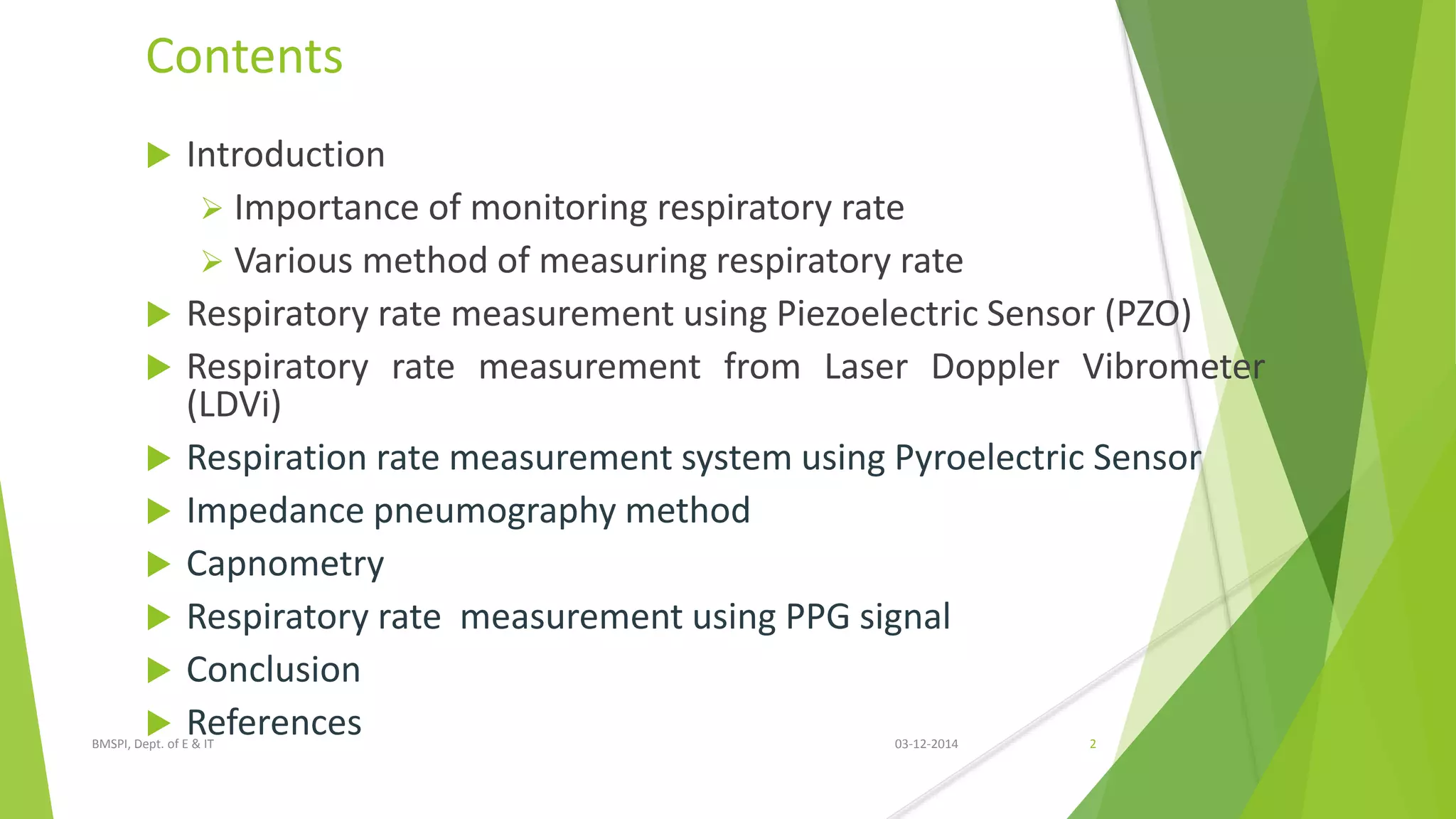 Respiratory Rate Measurement | PPTX
