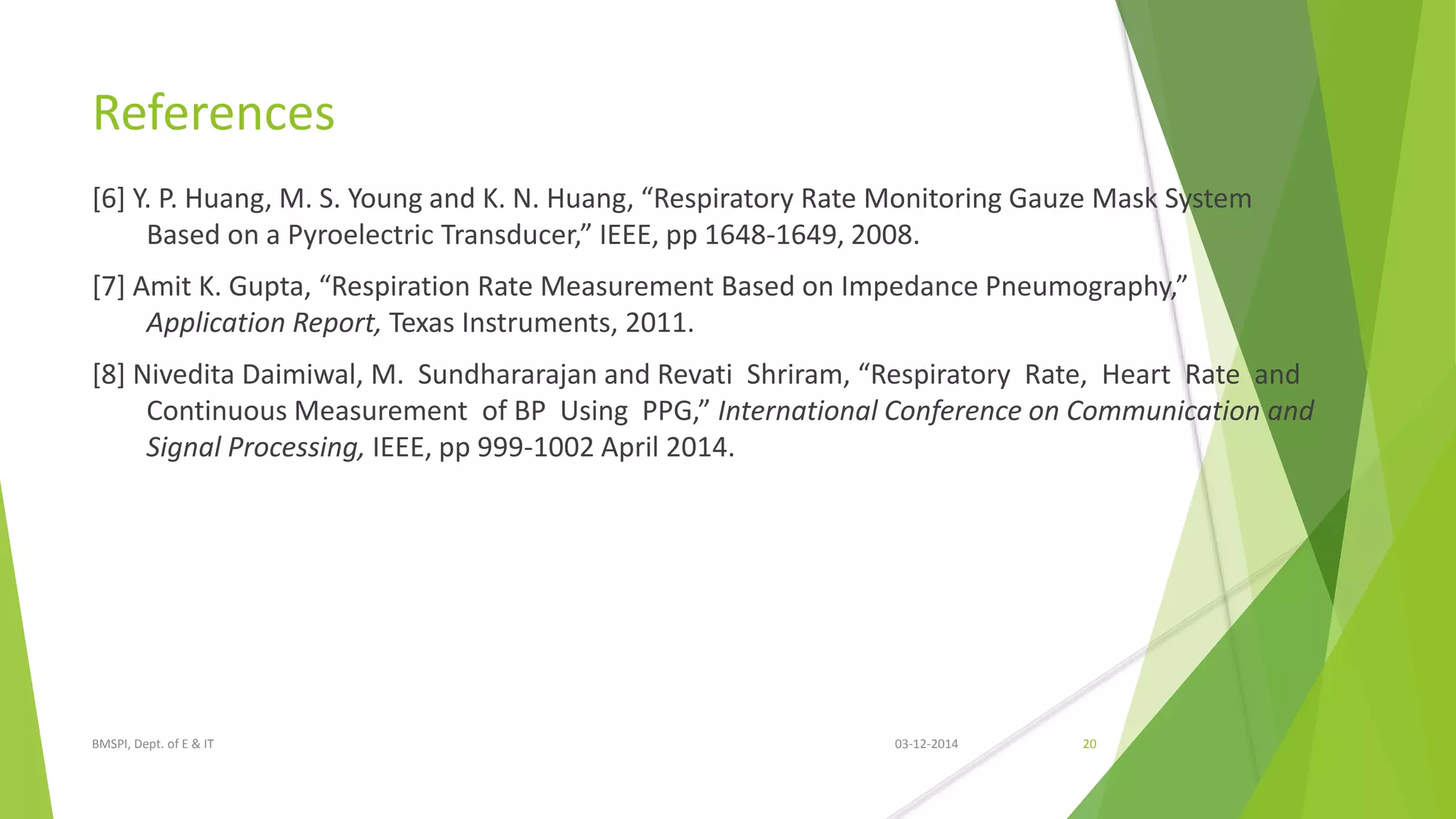Respiratory Rate Measurement | PPTX