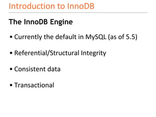 cPanelCon 2014: InnoDB Anatomy | PPTX | Databases | Computer Software and Applications