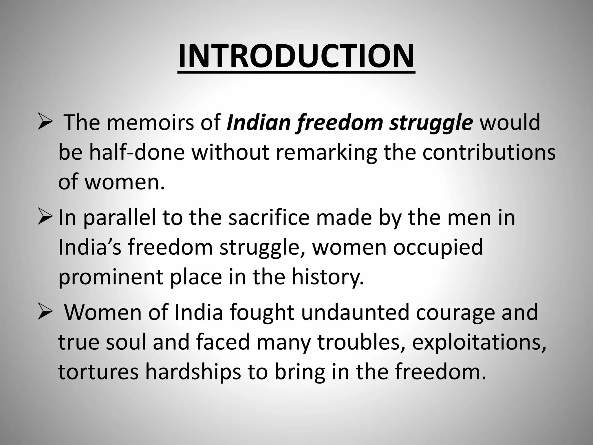 The Role of Women in Indian freedom struggles | PPTX