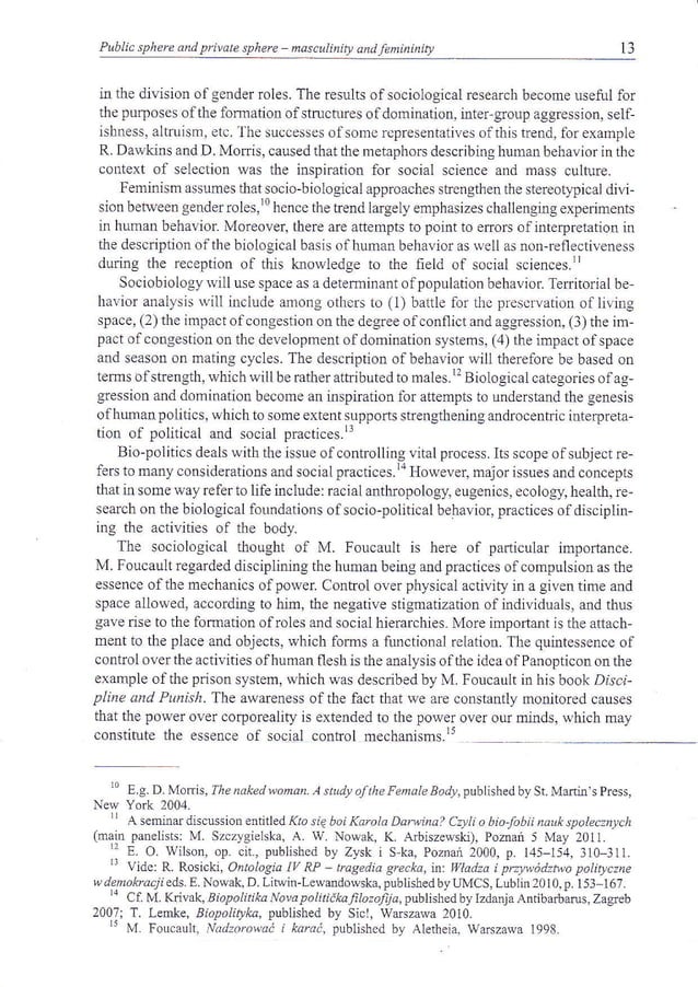 Public sphere and private sphere - masculinity and femininity | PDF