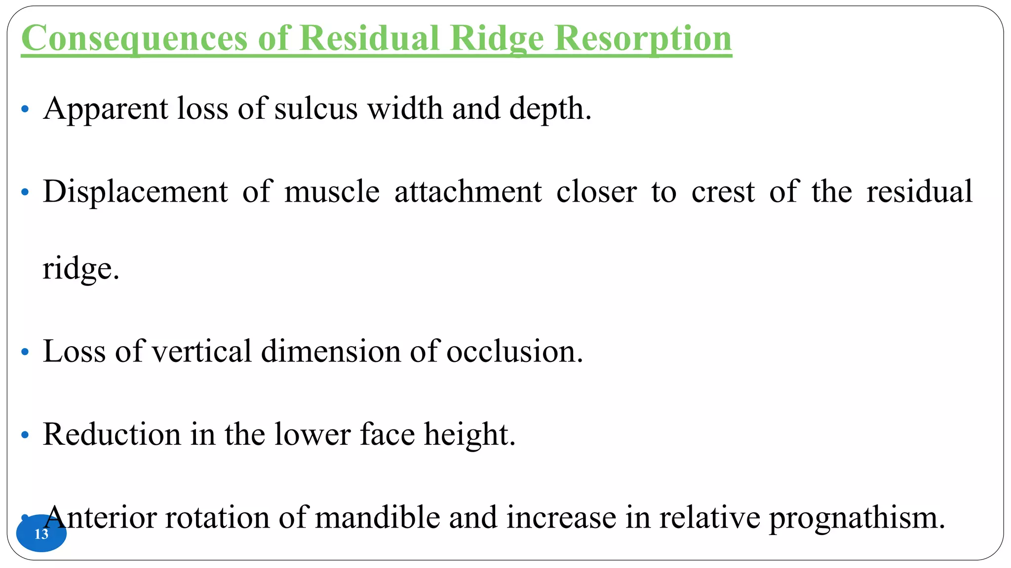 Resisual Ridge Resorption | PPTX