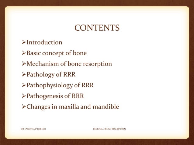 Residual ridge resorption - RRR | PPTX