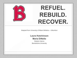Refuel. Rebuild. Recover. | PPTX | Bodybuilding | Sports