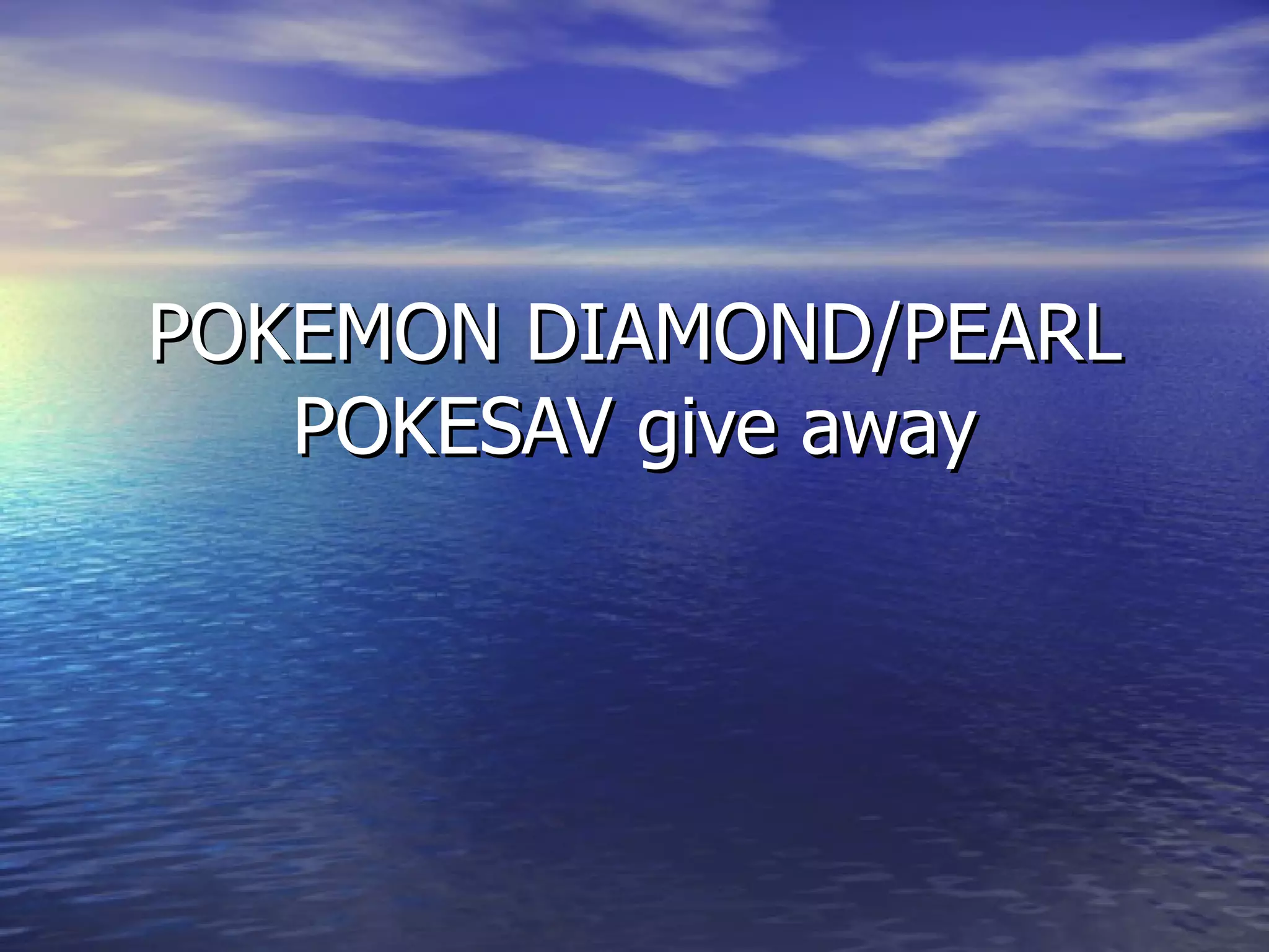 Pokemon diamond/pearl pokesav | PPT