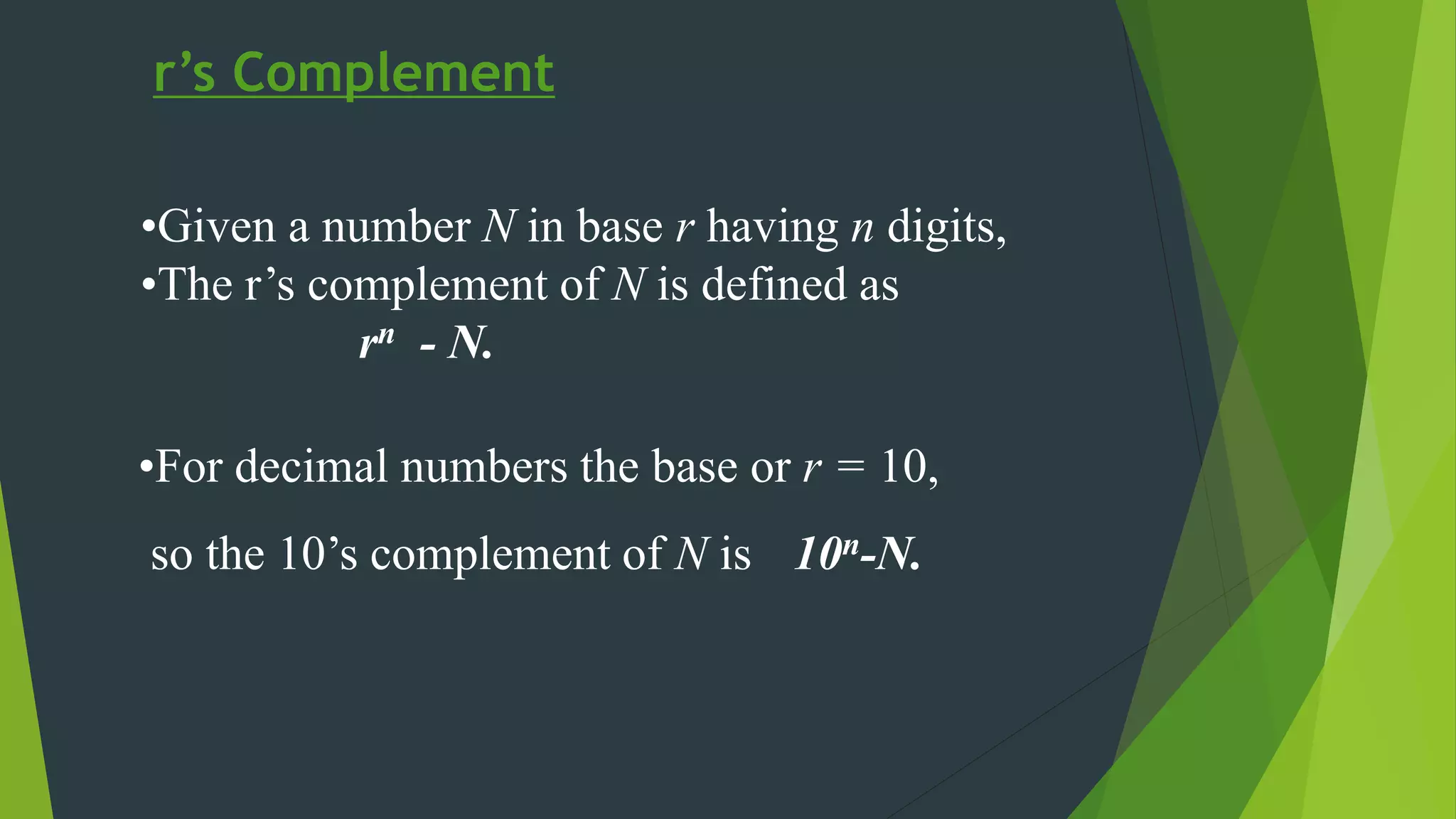 Complements of numbers | PPTX