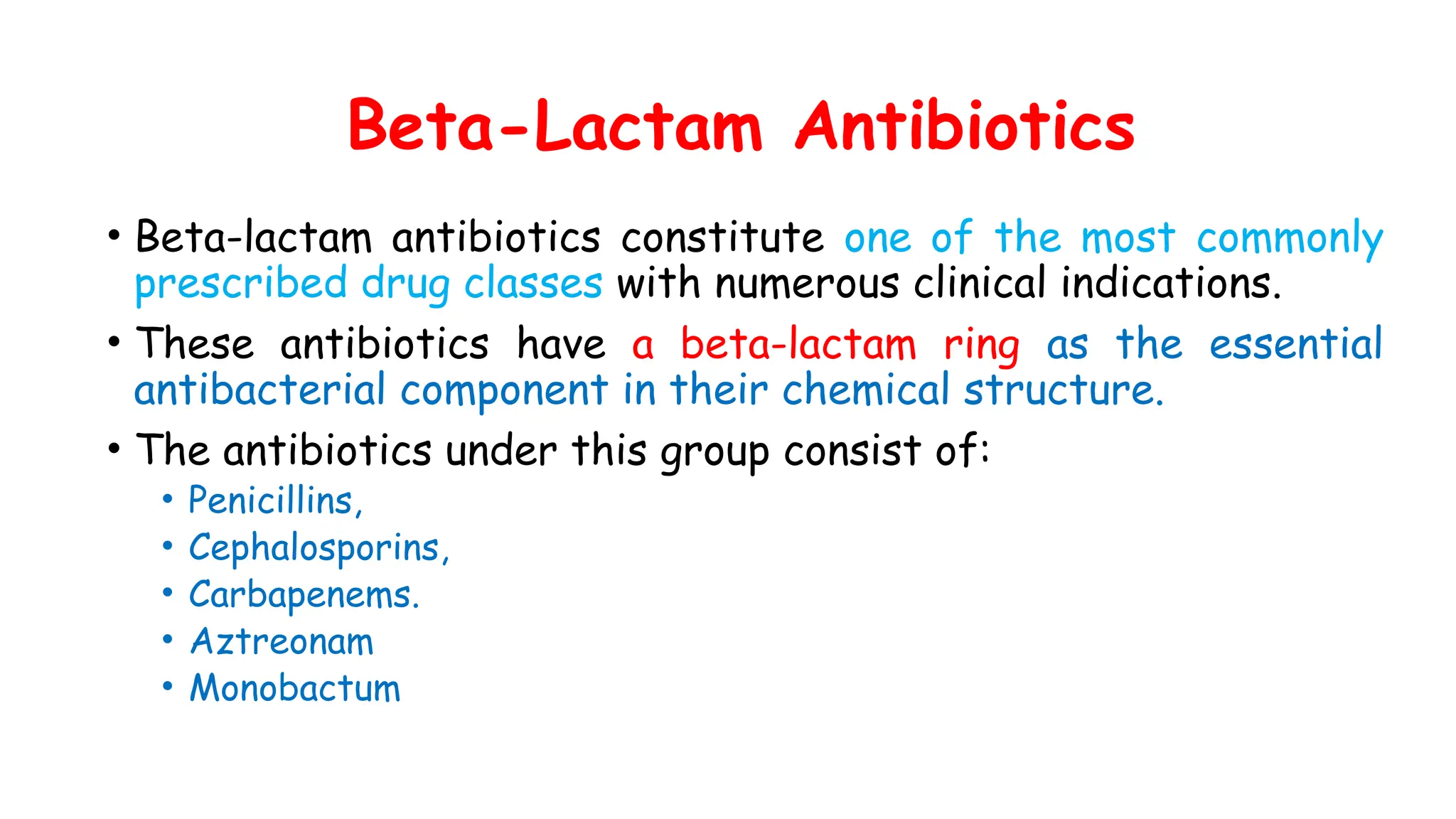 Type of Beta lactam Antibiotics ( For BUMS students) | PPTX