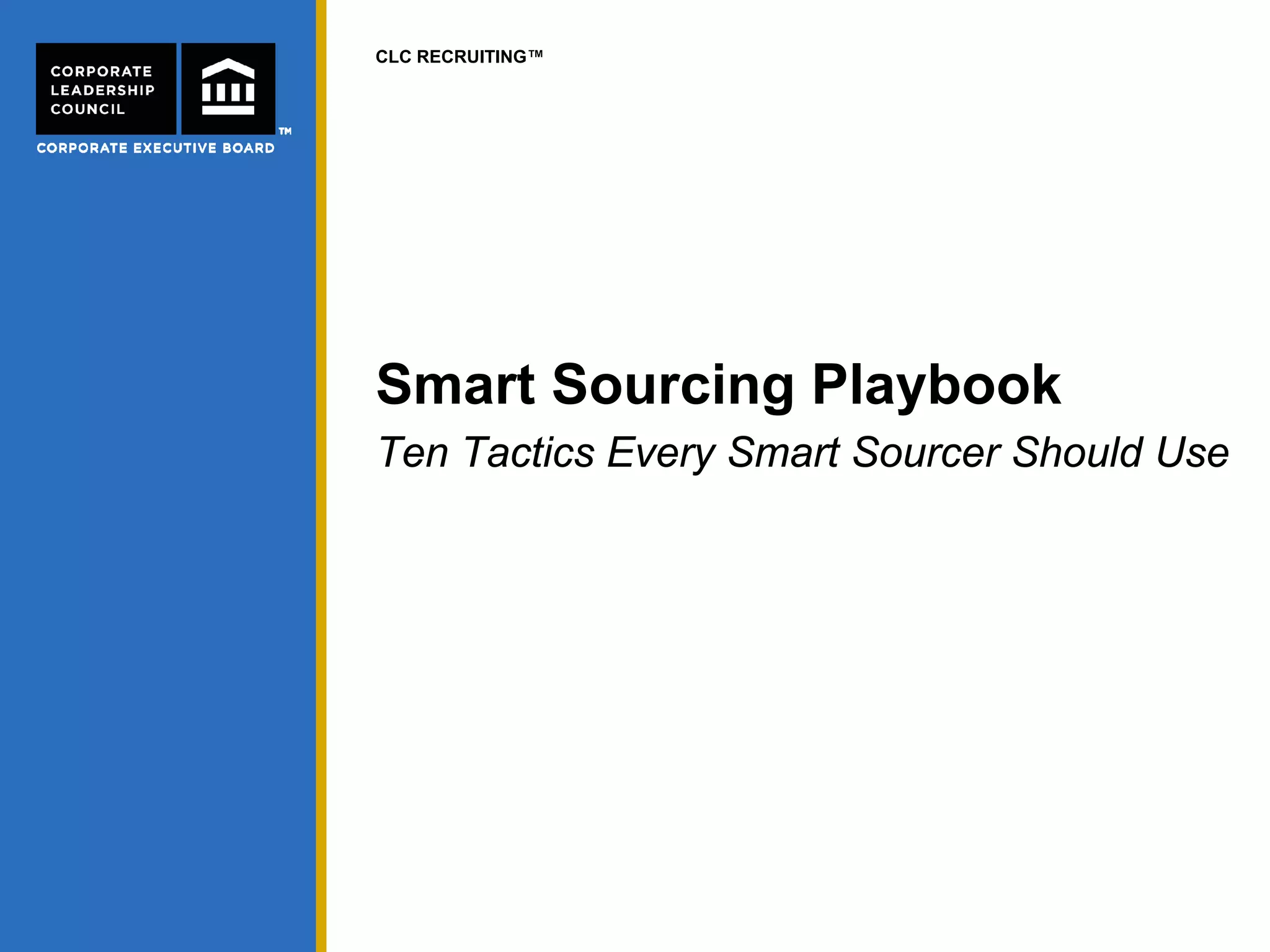 Smart Sourcing Playbook | PDF