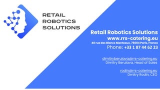 RRS Next-Gen Robot-Cashier for Restaurants and Catering | PDF