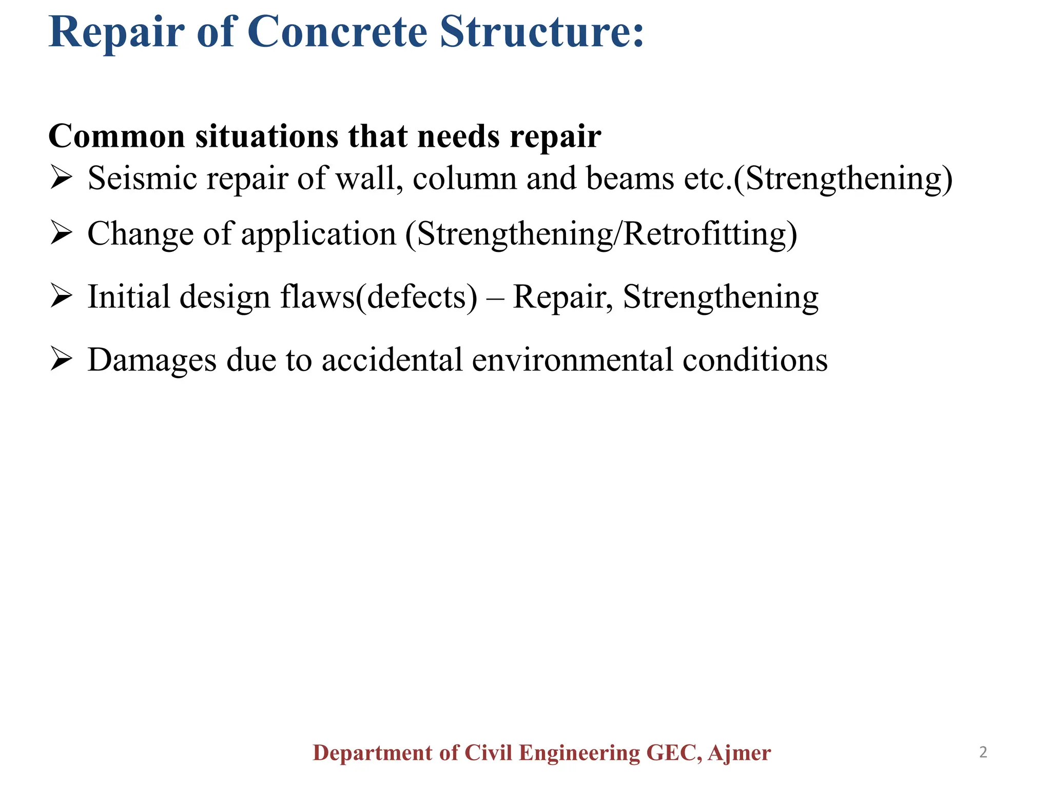 retrofitting and rehabilitation of structures | PDF