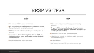 RETIREMENT PLANNING-RRSP AND TFSA:STRATEGIES FOR INVESTMENT | PPTX