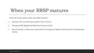 RETIREMENT PLANNING-RRSP AND TFSA:STRATEGIES FOR INVESTMENT | PPTX