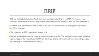 RETIREMENT PLANNING-RRSP AND TFSA:STRATEGIES FOR INVESTMENT | PPTX