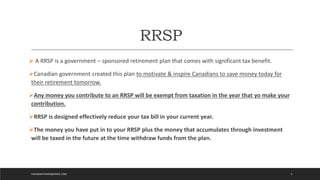 RETIREMENT PLANNING-RRSP AND TFSA:STRATEGIES FOR INVESTMENT | PPTX