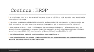RETIREMENT PLANNING-RRSP AND TFSA:STRATEGIES FOR INVESTMENT | PPTX