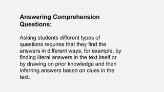 PRACTING RESPONDING TO TEXT | PPTX