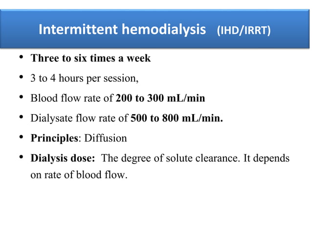 Renal Replacement Therapy: modes and evidence | PPTX