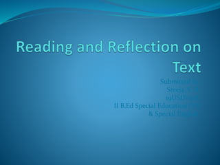 Reading and reflecting text | PPTX