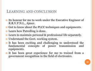 Rrvpnl summer-industrial-training-ajmer-in-power-line-carrier ...