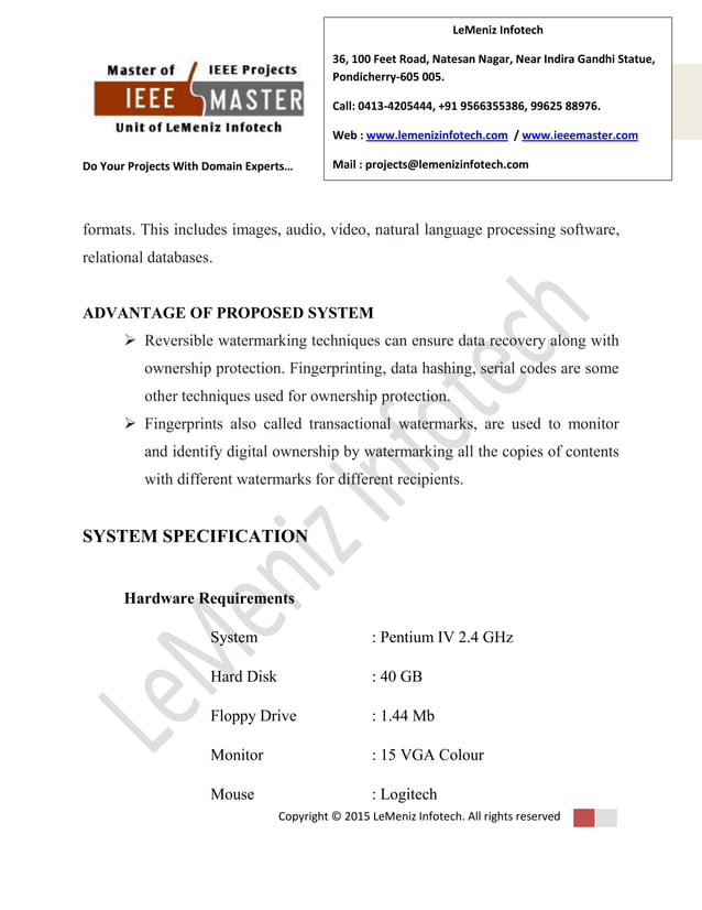 Rrw – a robust and reversible watermarking technique for relational ...