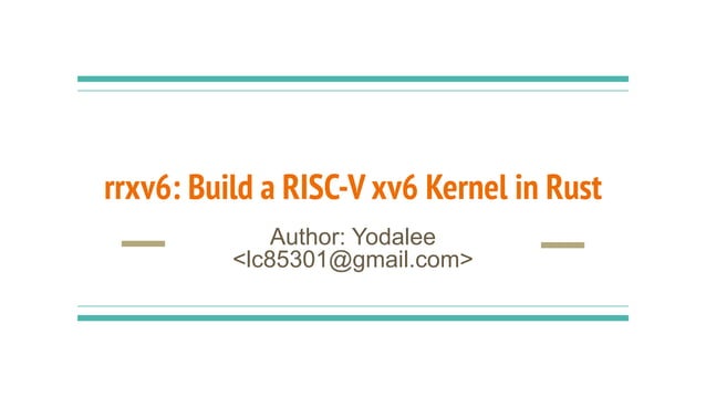 rrxv6 Build a Riscv xv6 Kernel in Rust.pdf