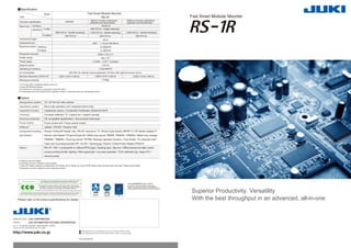 JUKI RS-1S Pick and Place Machine Introduction | PDF