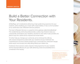 RealPage Resident Services Brochure, Featuring ActiveBuilding ...