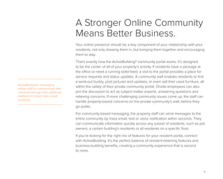 RealPage Resident Services Brochure, Featuring ActiveBuilding ...