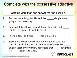 Reported Speech – Free ESL Lesson Plan | PPTX