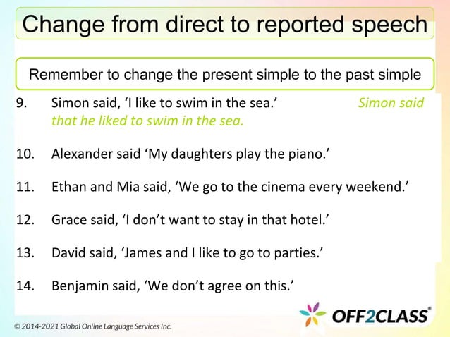 Reported Speech – Free ESL Lesson Plan | PPTX