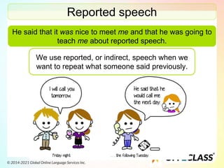 Reported Speech – Free ESL Lesson Plan | PPTX