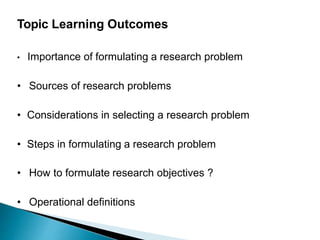 Formulation of Research Problem | PPTX