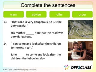 Reporting Verbs – Free ESL Lesson Plan | PPTX | Programming Languages ...