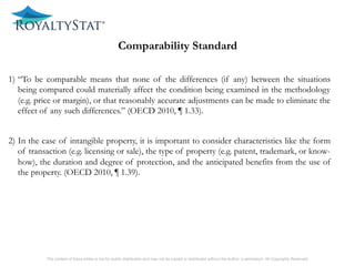 Comparability analysis using royalty rates | PPT