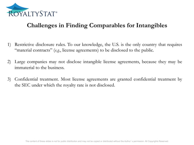 Comparability analysis using royalty rates | PPT