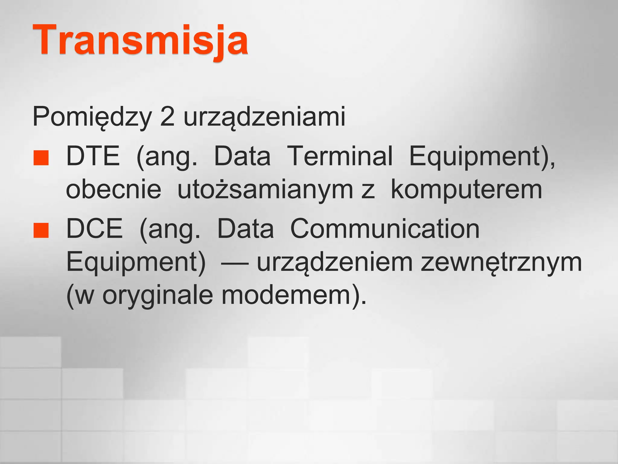 RS232 presentation in polish language. Serial interfaces - interfejsy ...
