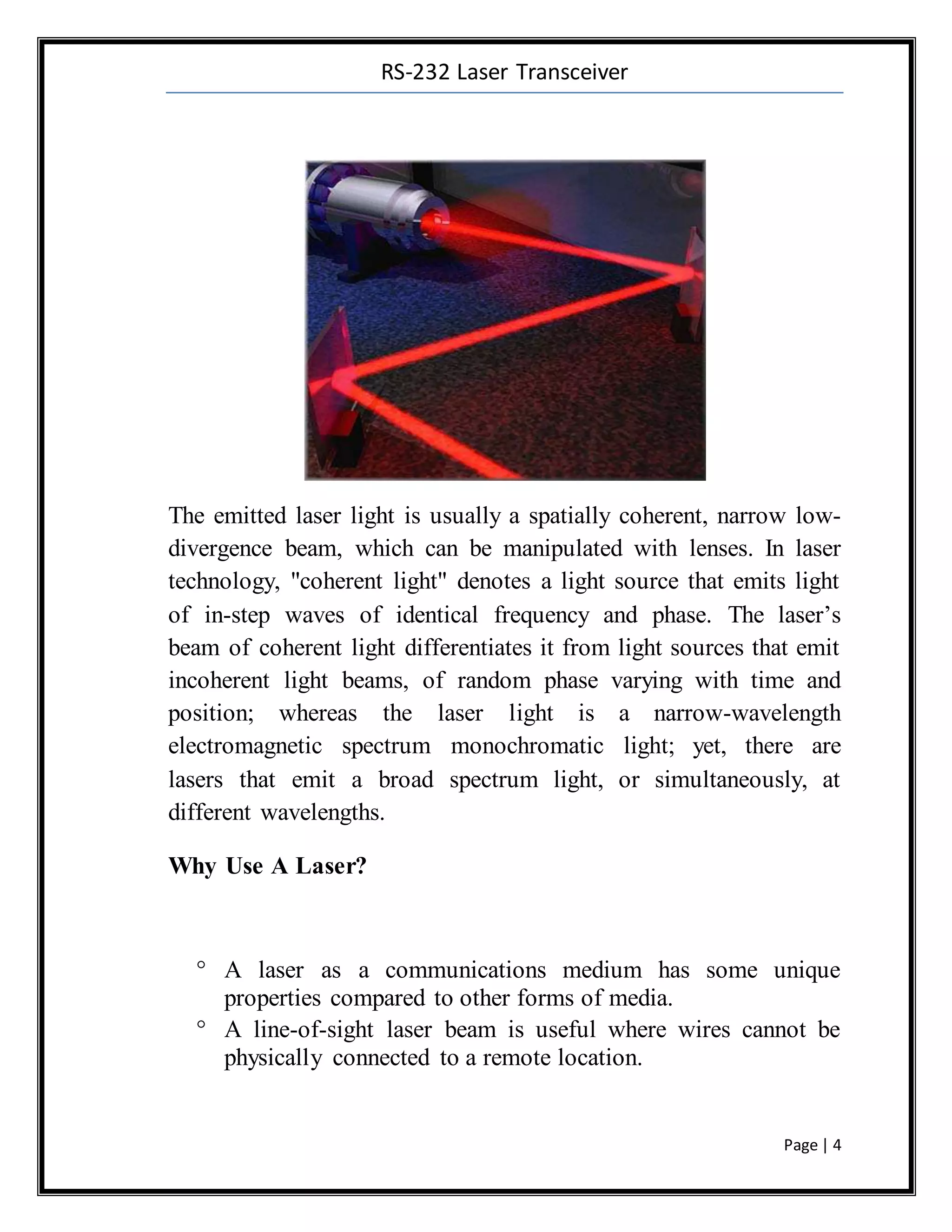 Rs232 laser transceiver | PDF