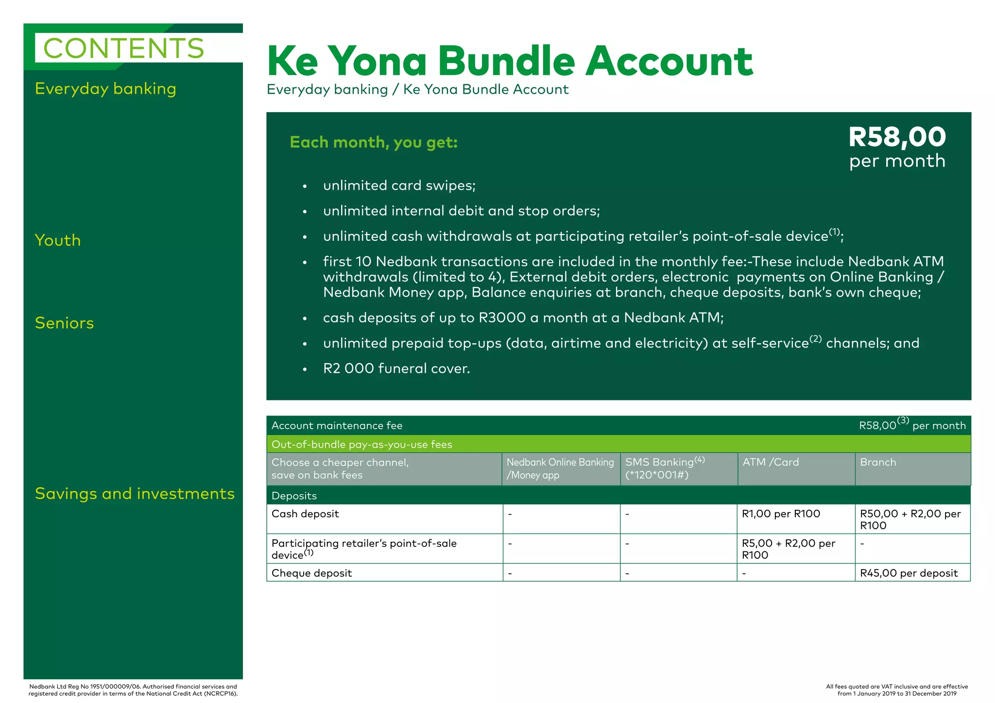 Nedbank Brochure for Pricing | PDF