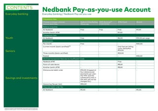 Nedbank Brochure for Pricing | PDF