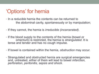 Hernia history and examination | PPTX
