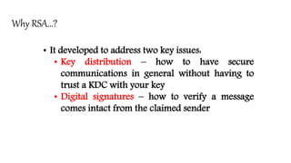 RSA ALGORITHM | PPTX