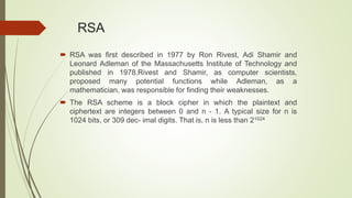 RSA Algorithem and information about rsa | PPTX