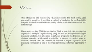 RSA Algorithem and information about rsa | PPTX