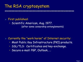 rsa.ppt | Information and Network Security | Computing