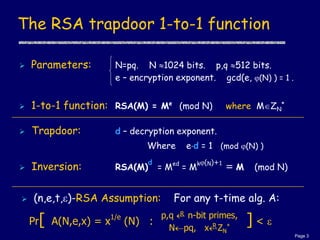 rsa.ppt | Information and Network Security | Computing