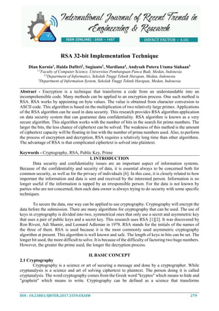 RSA 32-bit Implementation Technique | PDF